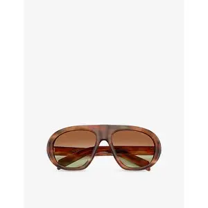 Prada Irregular Frame Acetate Sunglasses - Brown