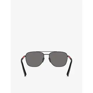 Prada Aviator-frame Metal Sunglasses - Black
