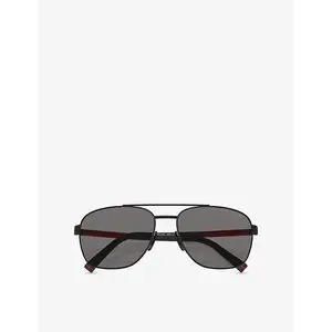 Prada Aviator-frame Metal Sunglasses - Black