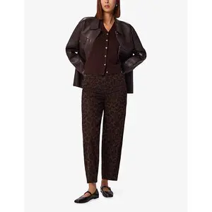 Whistles Leopard-print Barrel-leg Jeans