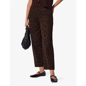 Whistles Leopard-print Barrel-leg Jeans