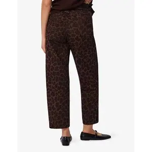 Whistles Leopard-print Barrel-leg Jeans