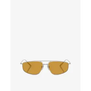 Prada Pillow-frame Metal Sunglasses - Silver