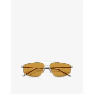 Prada Pillow-frame Metal Sunglasses - Silver