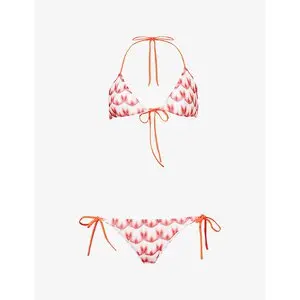 Missoni Missoni Chevron-Print Raschel Knit Bikini Multi Red/pink