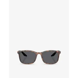 Prada Pillow-frame Injected Polarised Sunglasses - Brown