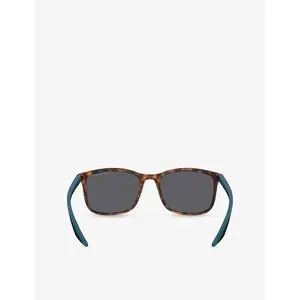 Prada Pillow-frame Injected Polarised Sunglasses - Brown