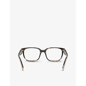 Prada Pr 17zv Rectangle-frame Acetate Glasses - Brown