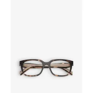 Prada Pr 17zv Rectangle-frame Acetate Glasses - Brown