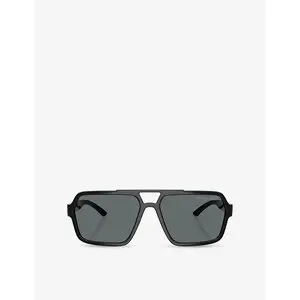Prada Ps A06s Polarised Pilot-frame Injected Sunglasses - Black