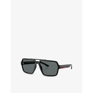 Prada Ps A06s Polarised Pilot-frame Injected Sunglasses