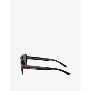 Prada Ps A06s Polarised Pilot-frame Injected Sunglasses