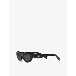 Prada Irregular Frame Acetate Sunglasses - Black