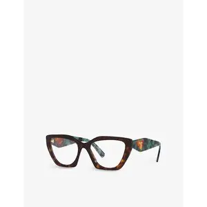 Prada Pr 09yv Acetate Cat-eye Eyeglasses - Brown