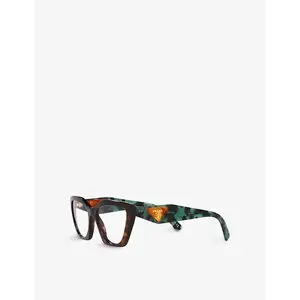 Prada Pr 09yv Acetate Cat-eye Eyeglasses - Brown