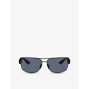 Prada Pillow-frame Metal Sunglasses - Black