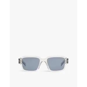 Prada Prada PR 02ZS Transparent Square-Frame Acetate Sunglasses Grey