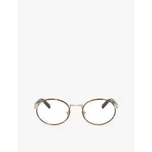 Prada Oval-frame Metal Eyeglasses - Brown