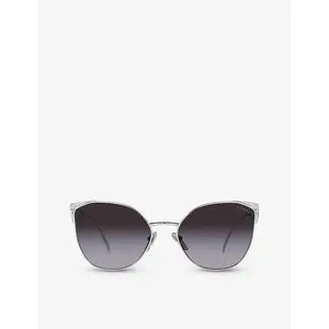 Prada Pr 50zs Cat Eye Metal Sunglasses - Silver