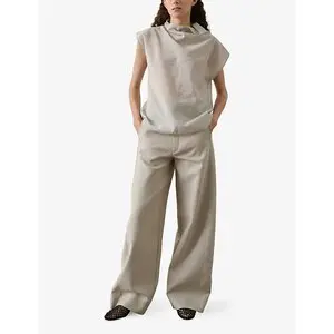 Soeur Izumi Asymmetric Hem Cotton Blouse