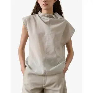 Soeur Izumi Asymmetric Hem Cotton Blouse