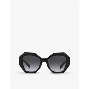 Prada Irregular Frame Acetate Sunglasses - Black