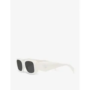 Prada Rectangular-frame Acetate Sunglasses - White