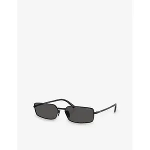 Prada Rectangle Metal Sunglasses - Black