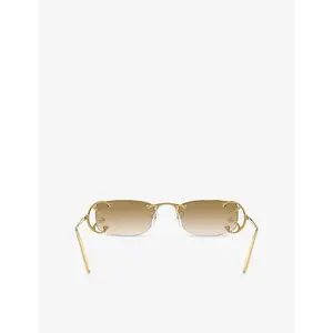 Prada Rectangle Frame Metal Sunglasses