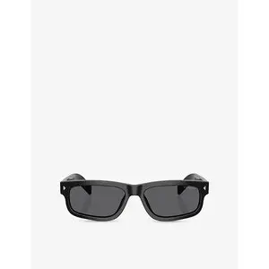 Prada Rectangle-frame Acetate Sunglasses - Black