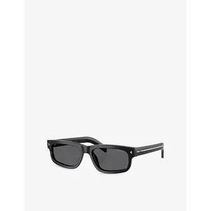 Prada Pr B11s Rectangle-frame Acetate Sunglasses - Black