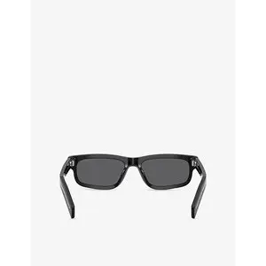 Prada Pr B11s Rectangle-frame Acetate Sunglasses - Black