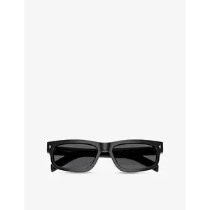 Prada Pr B11s Rectangle-frame Acetate Sunglasses - Black