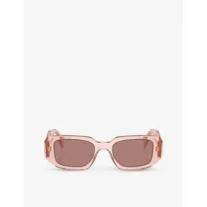 Prada Rectangular-frame Acetate Sunglasses - Pink