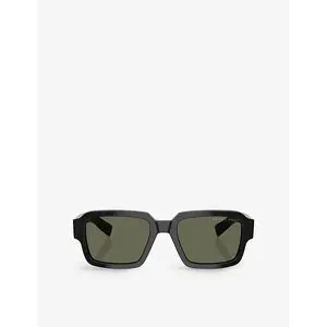 Prada Prada Rectangle-Frame Acetate Sunglasses Black