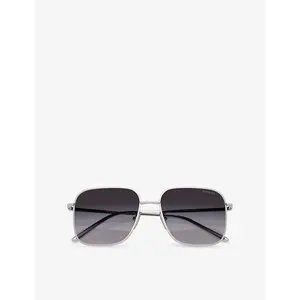 Prada Square-frame Metal Sunglasses - Silver