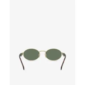 Prada Oval Frame Metal Sunglasses