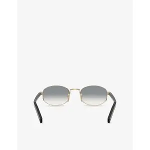 Prada Oval-frame Steel Sunglasses