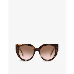 Prada Cat Eye Frame Acetate Sunglasses - Brown
