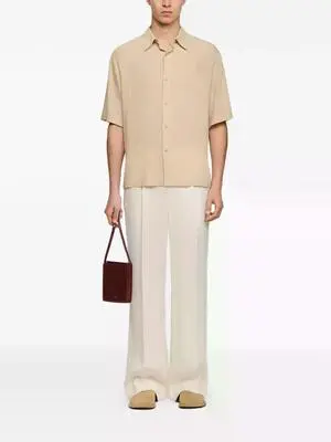 Sandro Crinkled-effect Shirt With Shark Collar