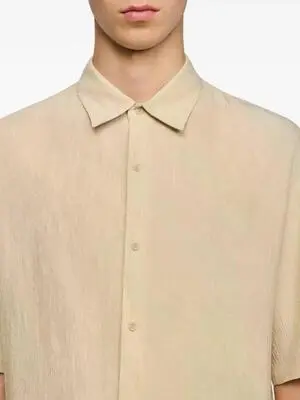 Sandro Crinkled-effect Shirt With Shark Collar