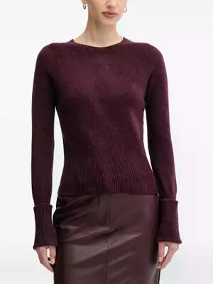 SANDRO FERRONE Ribbed Cuff Sweater - Red