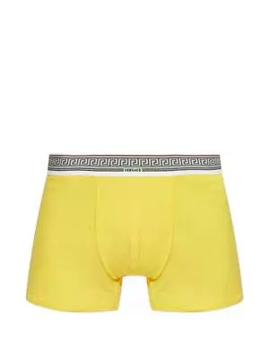 Versace Ribbed Cotton-jersey Trunks - Yellow