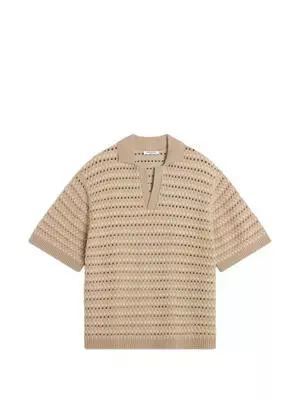 Maison Kitsuné Open-knit Polo Shirt