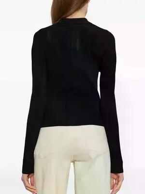 Victoria Beckham Zip Cardigan With Collared Neckline - Black