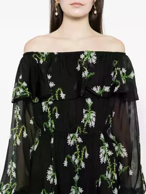 Cynthia Rowley Off-the-shoulder Floral Maxi Dress