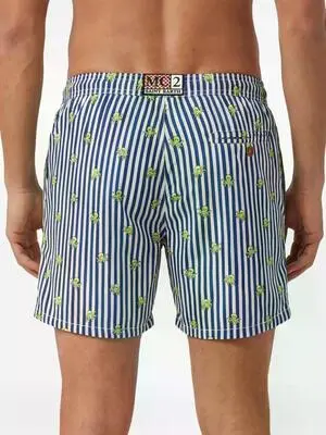 MC2 SAINT BARTH Striped Octopus Print Swim Shorts - Blue