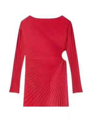 Kenzo Pleated Mini Dress With Cut-out Detail