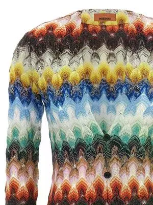 Missoni Lamé Lace Cardigan - Blue