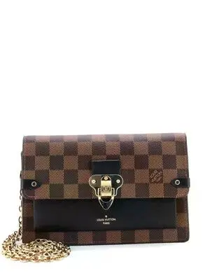 LOUIS VUITTON Vavin Chain Wallet Nm Damier Leather Crossbody Bag - Black